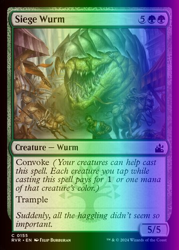 MTG Magic the Gathering Siege Wurm (155/497) Ravnica Remastered NM FOIL ...