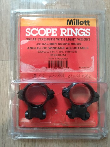 Millett Scope Rings Angle Lock 1 In. Medium Height TP00002 For CZ 452 ...