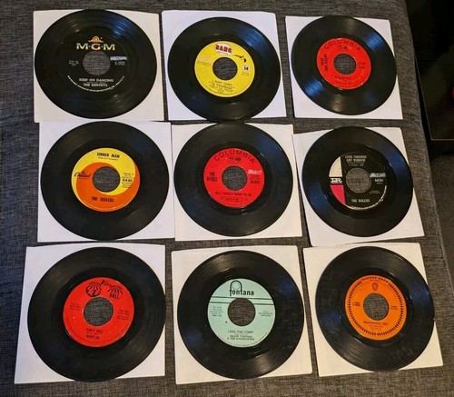 Lot of 9 50's 60's Pop Rock 45 Records Singles Byrds Strangeloves ...