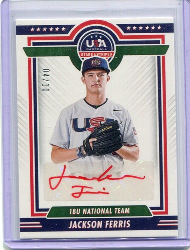 2022 Stars and Stripes 18U Team Signatures Jackson Ferris Red Ink Auto ...