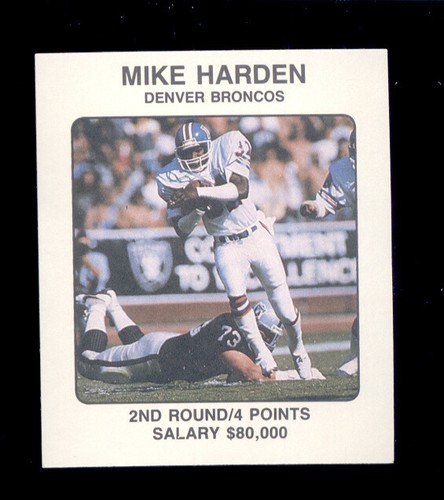 1989 NFL Franchise Board Game MIKE HARDEN Denver Broncos Card | eBay