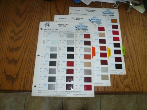 1983 1984 1985 Toyota DuPont Color Paint Chips - 3 Years 1 Price | eBay