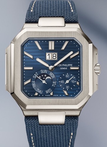 Patek Philippe 5822P-001 Cubitus Platinum Moonphase with Blue Dial ...