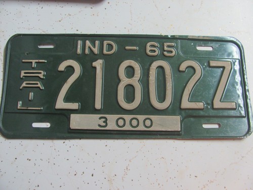 1965 INDIANA LICENSE PLATE FREE SHIPPING trailer 21802Z | eBay