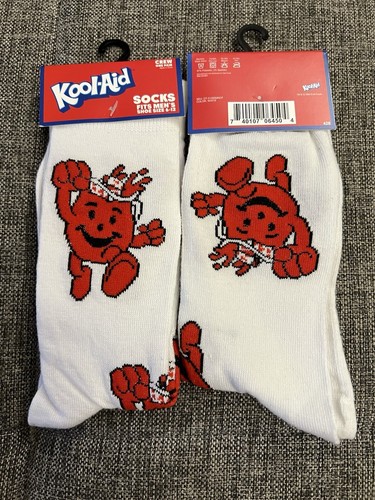 New - Kool-Aid (White) Novelty Crew Socks - 1 PAIR | eBay