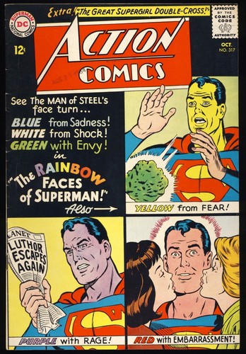 ACTION COMICS #317 1964 FN+ SUPERMAN "Superman's Rainbow Face" RED ...