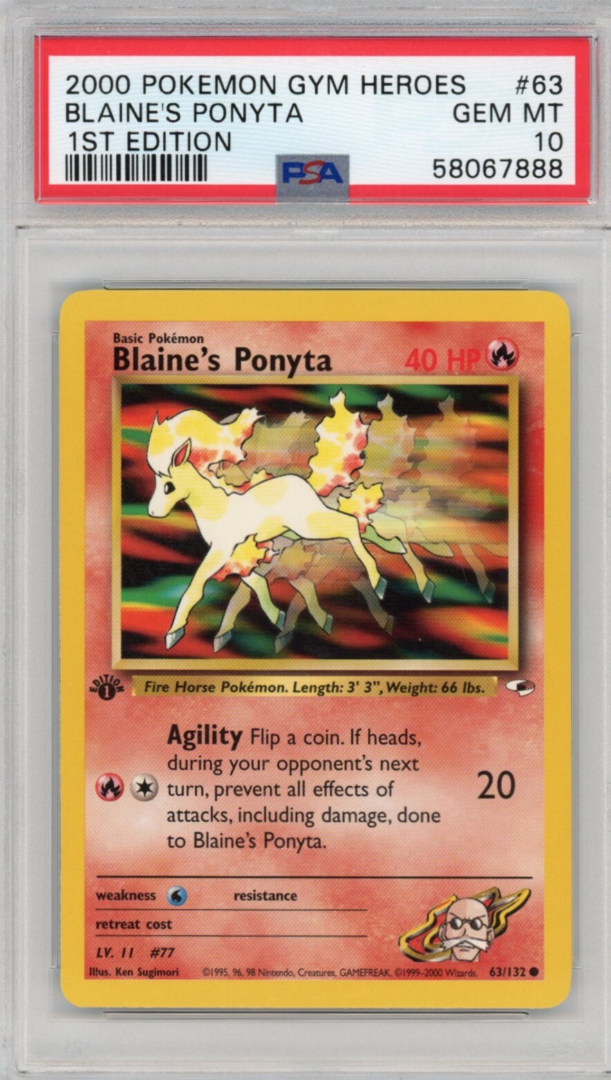 Blaine's Ponyta 2000 Gym Heroes #063/132 1st Edition Price Guide ...