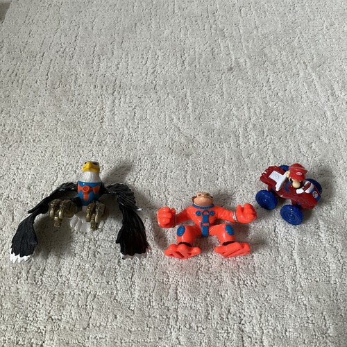 Lot of (3) 2001 Mattel Rescue Heroes Swoop Rescue Eagle Bird Space ...