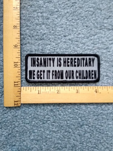 INSANITY IS HEREDITARY WE GET IT FROM OUR CHILDREN IRON ON PATCH free ...