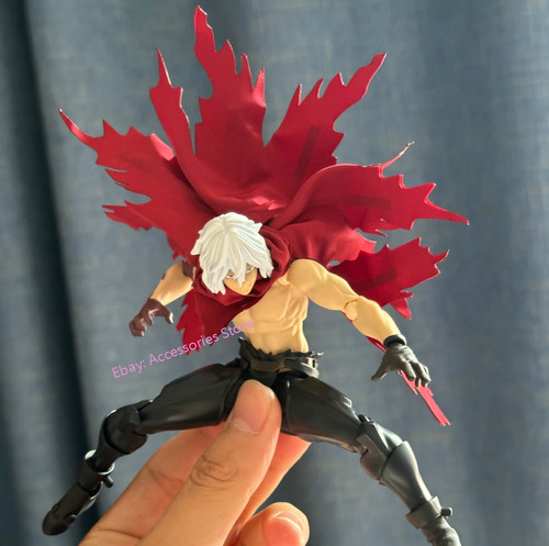 1/12 Custom Wired Red Cloak Cape for 6" Shigaraki Tomura Action Figure ...
