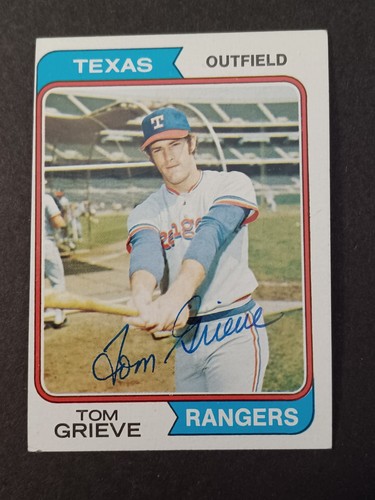 Tom Grieve Signed 1974 Topps - Rangers - Autographed | eBay