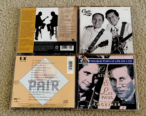 Lot 2 CHET ATKINS, LES PAUL CDs Chester & Lester, Masters Of The Guitar ...