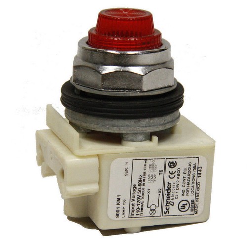 SQUARE D Schneider 9001KM38LR Red Pilot Light LED 120V 60Hz 9001KM1 NEW ...