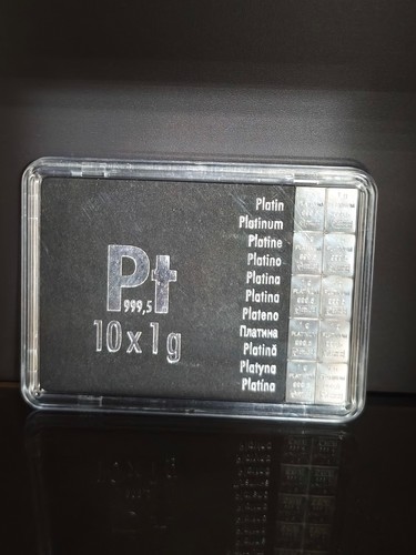 Platinbarren Tafelbarren 10 x 1 Gram der „ESG“ + Zertifikat in Box ...