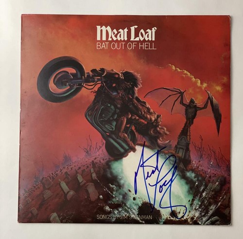 MEAT LOAF SIGNED AUTOGRAPH ALBUM VINYL RECORD - BAT OUT OF HELL ROCK N ...