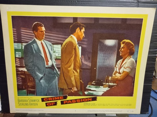 Lobby Card 1957 CRIME OF PASSION bad Barbara Stanwyck S Hayden R Dano ...