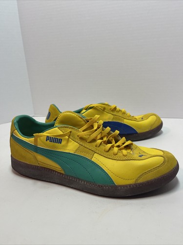 Vintage Yellow Puma Shoes With Blue And Green Stripes. RARE | eBay
