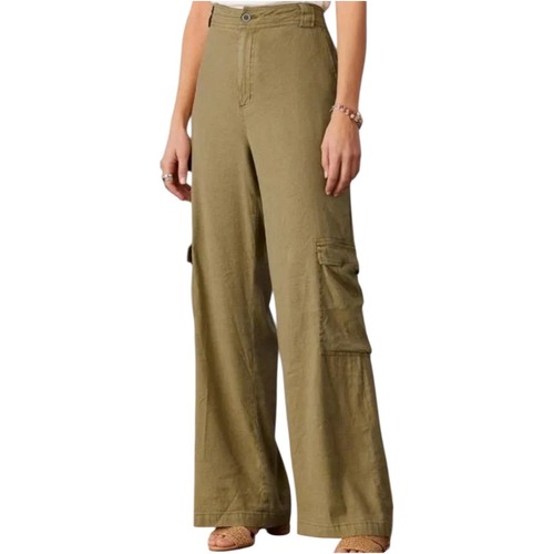 Sundance Willow Timeless Cargo Pants Linen Wide Leg Cedar High Rise ...