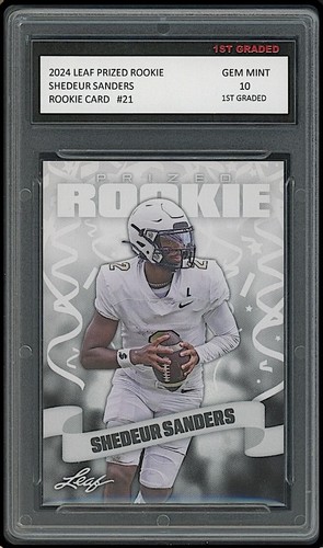 Shedeur Sanders 2024 Leaf Prized 1st Graded 10 Rookie Card RC Colorado ...