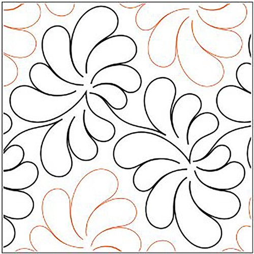 Quilt Pantograph Flower Quilting Pantographs 11" Floral Pattern ...