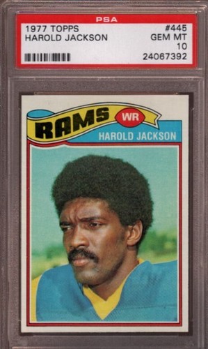 1977 TOPPS # 445 HAROLD JACKSON ☆LOW POP☆ LOS ANGELES RAMS PSA 10 GEM ...