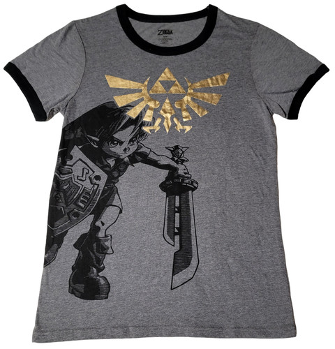 Official Nintendo The Legend of Zelda Gold Emblem of Hyrule T-Shirt! (M ...