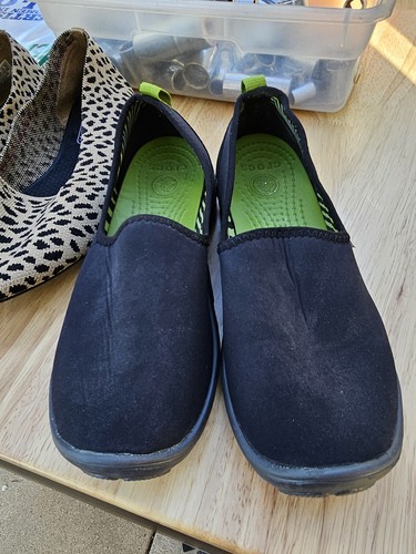 NWOB Crocs Duet Busy Day Slip On Black Lightweight Washable Shoes ...