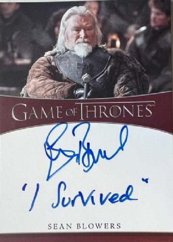 Sean Blowers Inscription Autograph from Game of Thrones Complete Series ...