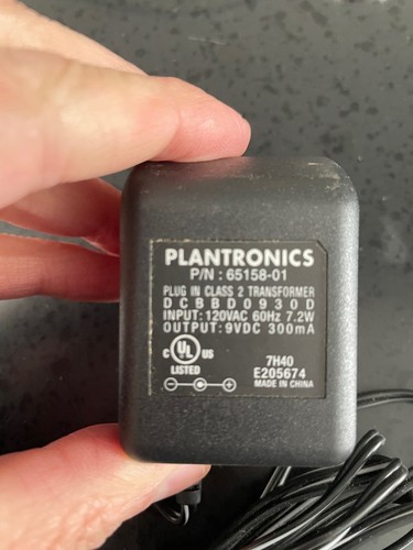 Plantronics 65158-01 AC Power Adapter Charger Output 9VDC 300mA | eBay