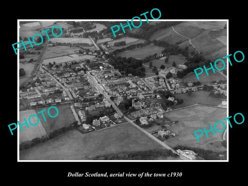 OLD 8x6 HISTORIC PHOTO OF DOLLAR SCOTLAND AERIAL VIEW OF THE TOWN c1930 ...
