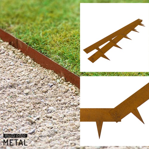 Corten Garden Lawn Edging Metal Border Edge [Multi Edge] 1m x17,5cm ...