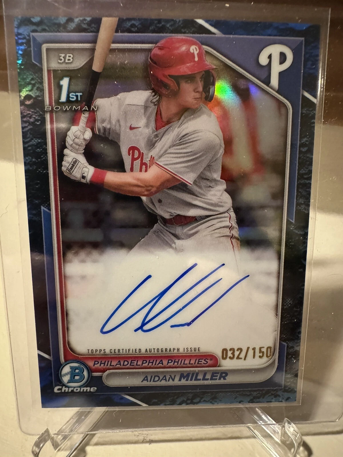 Aidan Miller 2024 Bowman #CPA-AMI Chrome Prospect Auto - Blue Lunar ...