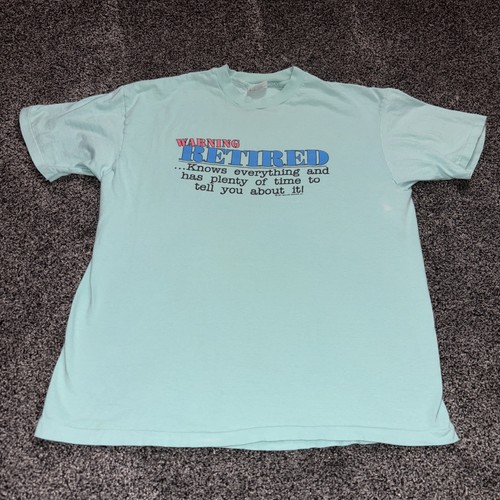 Vintage 1991 Warning Retired Humor Venture Graphics Shirt Retirement ...