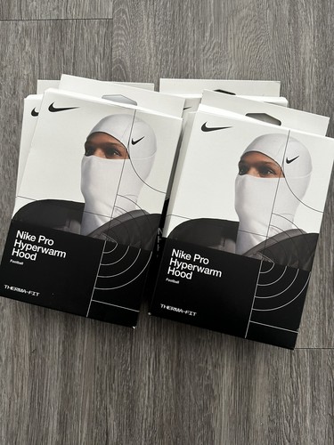 Nike Pro Hyperwarm Hood Therma Fit Unisex White Black Ski Mask Football ...
