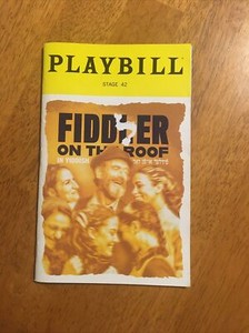Fiddler On The Roof Playbill for sale | eBay