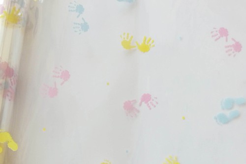 Baby Footprints Cellophane Clear Wrap for Gift Hamper Baskets ...