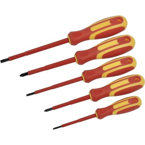 AVIT AV05050 VDE 5-Piece Screwdriver Kit Cutting, Pozidriv Cross ...