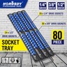 80Pcs Socket Organizer Holder Storage Rail Rack 1/4 3/8 1/2 Mountable ...