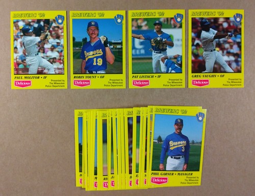 1992 Milwaukee Brewers Police-Delicious Brand 30 Card Set Yount Molitor ...