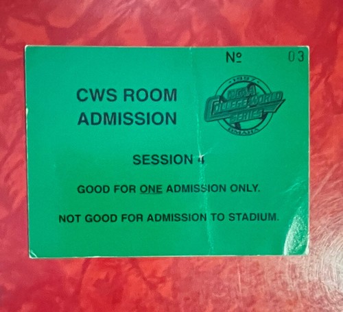 1997 COLLEGE WORLD SERIES CWS HOSPITALITY ROOM ADMISSION TICKET | eBay