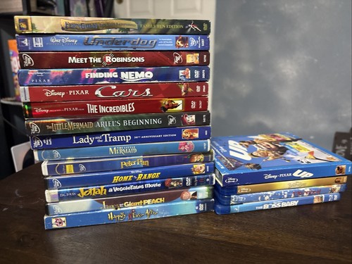 Disney Pixar DVD Lot Kids Movies Finding Nemo Cars Up Incredibles ...