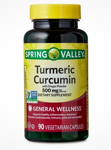 Spring Valley Turmeric Curcumin with Ginger 500 mg, 90 Ct Vegetarian ...