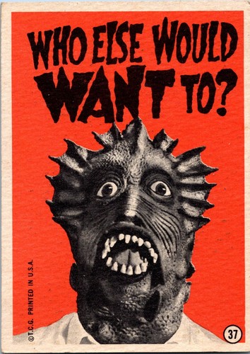 Vintage Monster Greeting Trading Cards Topps 1965 Robert Crumb Art #37 ...