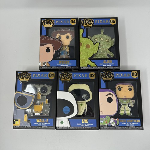 Funko POP Pin Complete PIXAR Pin Set with Cashe WOODY, WALL-E, EVE ...