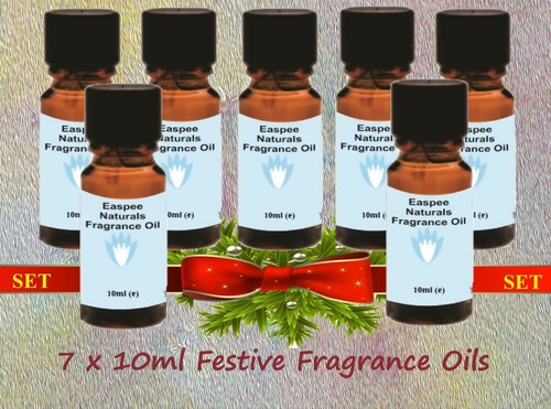 Festive Fragrance Oils Sets - 7 x 10ml - for Candles, Diffusers, Oil ...