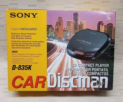 VINTAGE NOS Sony Car Discman D-835KT CD Player Cassette Adaptor D-835k ...