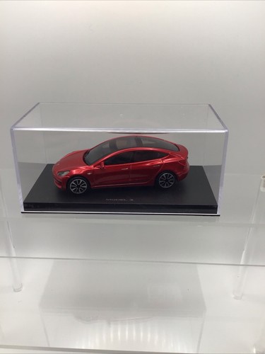 TESLA Model 3 Red 1:43 Multicoat Diecast Car In Plastic Case | eBay