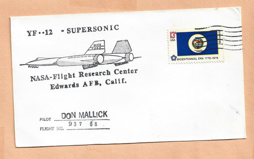 YF-12 SUPERSONIC FLIGHT937 68 DON MALLICK SPACE COVER NASA | eBay