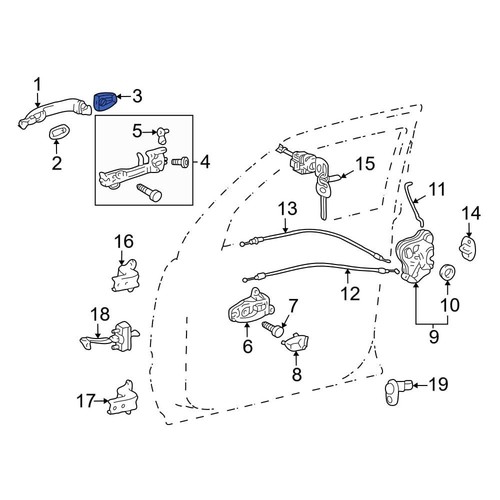 For Toyota 4Runner 10-24 Toyota 6921735050 Front Left Exterior Door ...