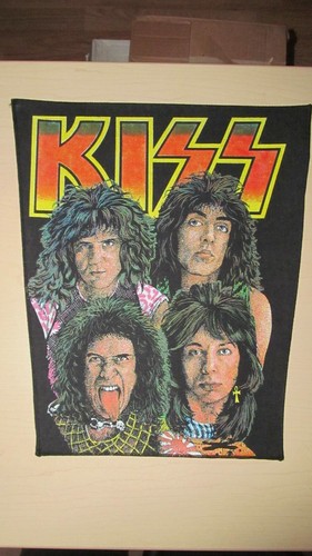 1 HUGE JEAN JACKET BACK PATCH CREST KISS ROCK N ROLL METAL MUSIC UNMASKED . | eBay